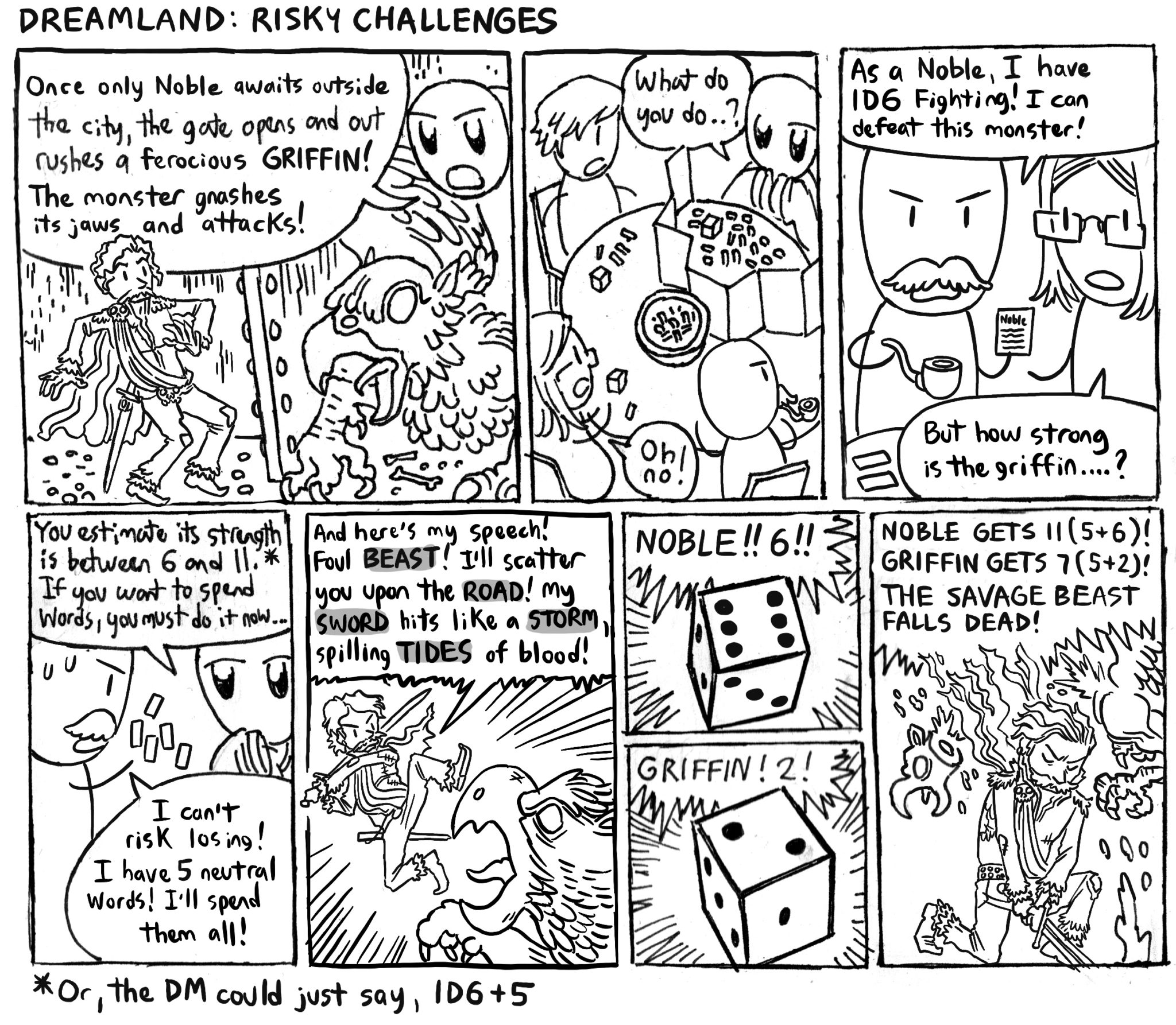 Tutorial Comics: Core Mechanics of Dreamland - DREAMLAND RPG